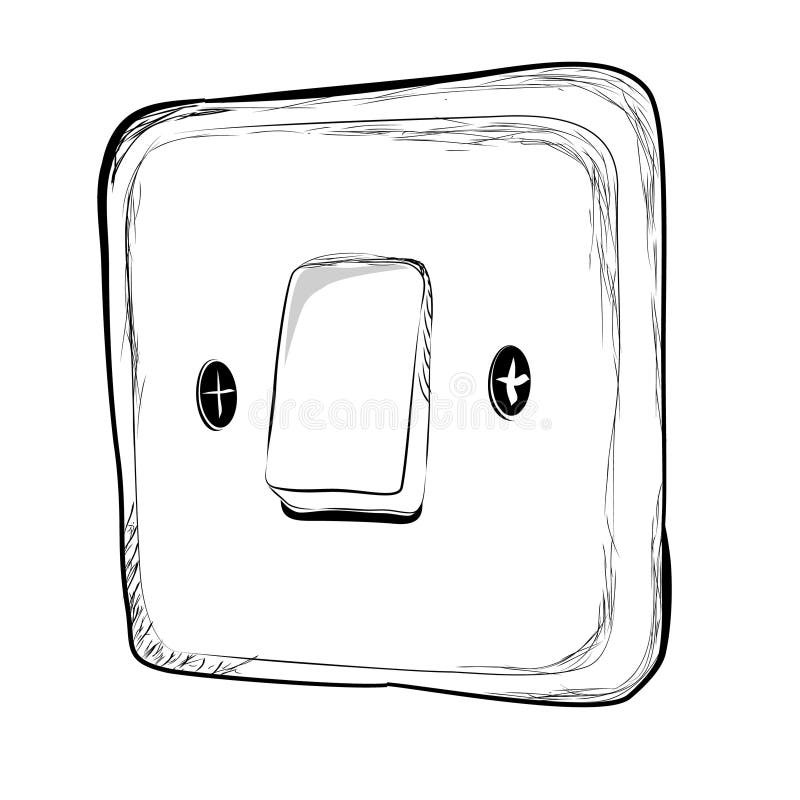 Simple Vector Doodle Hand Draw Sketch on Off Electricity Switch Stock ...