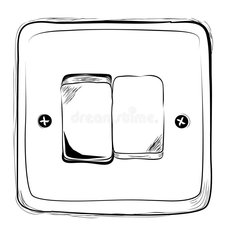Simple Vector Doodle Hand Draw Sketch on Off Electricity Switch Stock ...