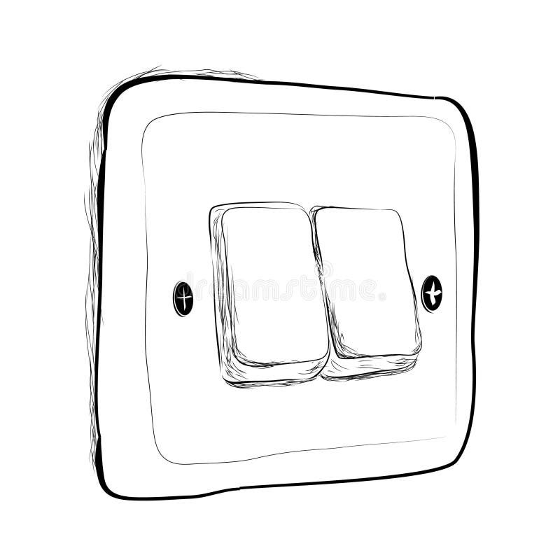Simple Vector Doodle Hand Draw Sketch on Off Electricity Switch Stock ...