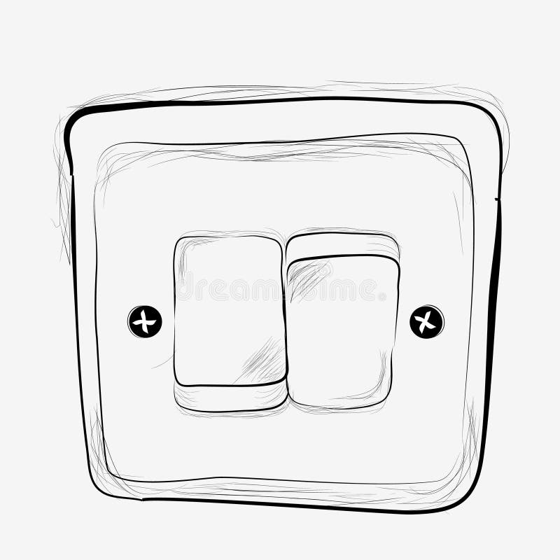 Simple Vector Doodle Hand Draw Sketch on Off Electricity Switch Stock ...