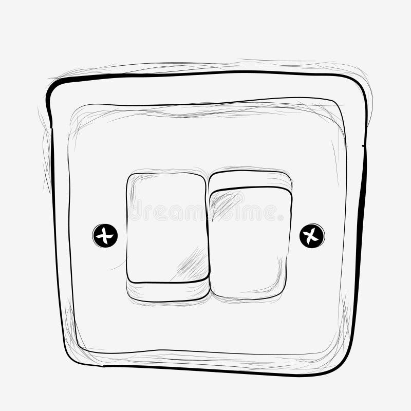 Simple Vector Doodle Hand Draw Sketch on Off Electricity Switch Stock ...