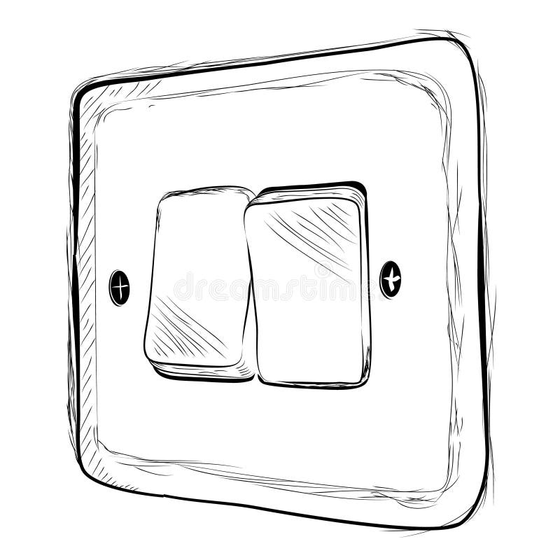 Simple Vector Doodle Hand Draw Sketch on Off Electricity Switch Stock ...