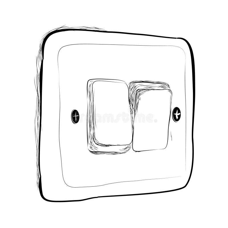Simple Vector Doodle Hand Draw Sketch on Off Electricity Switch Stock ...