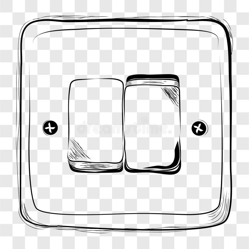 Simple Vector Doodle Hand Draw Sketch on Off Electricity Switch at ...