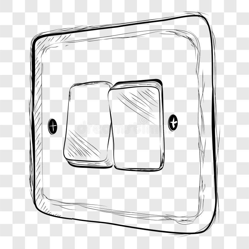 Simple Vector Doodle Hand Draw Sketch on Off Electricity Switch at ...
