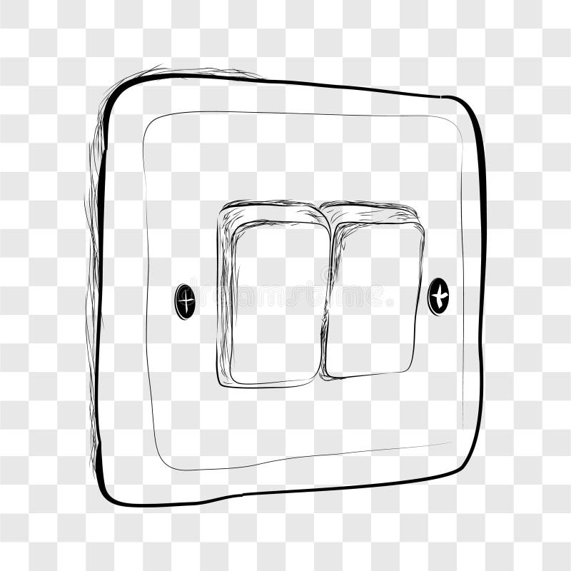 Simple Vector Doodle Hand Draw Sketch on Off Electricity Switch at ...