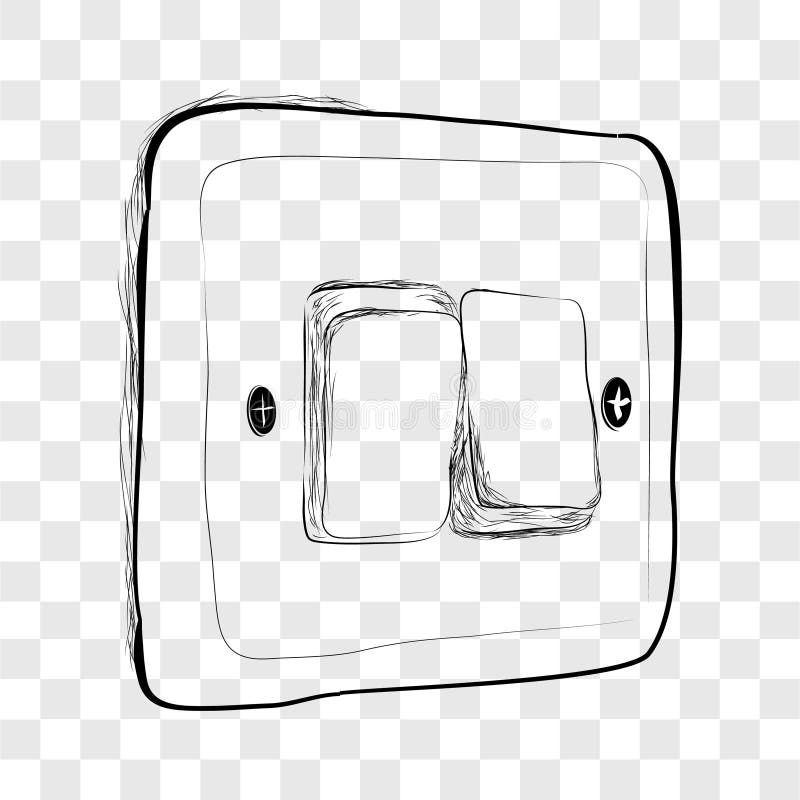 Simple Vector Doodle Hand Draw Sketch on Off Electricity Switch at ...