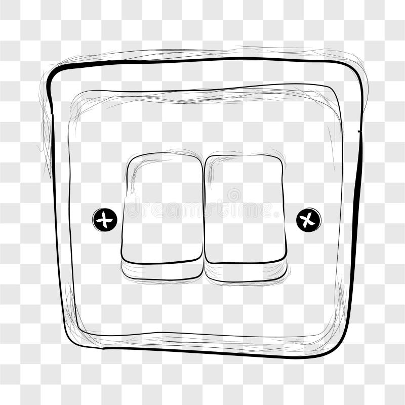 Simple Vector Doodle Hand Draw Sketch on Off Electricity Switch at ...