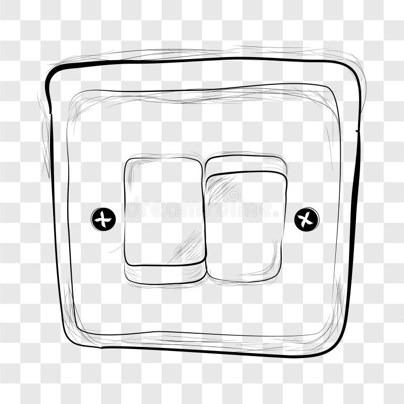 Simple Vector Doodle Hand Draw Sketch on Off Electricity Switch at ...