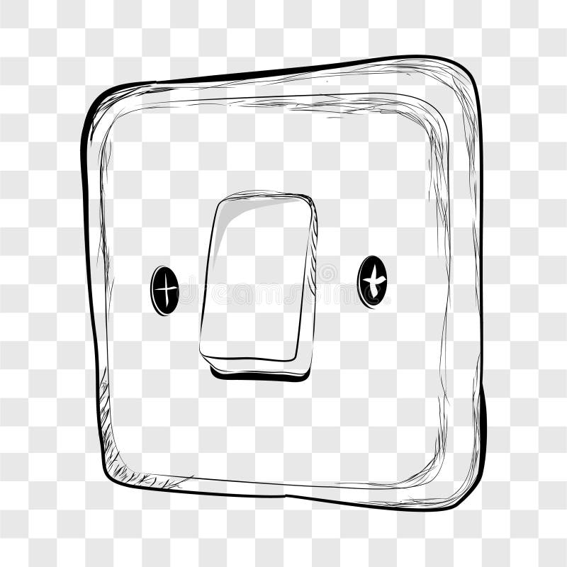Simple Vector Doodle Hand Draw Sketch on Off Electricity Switch at ...