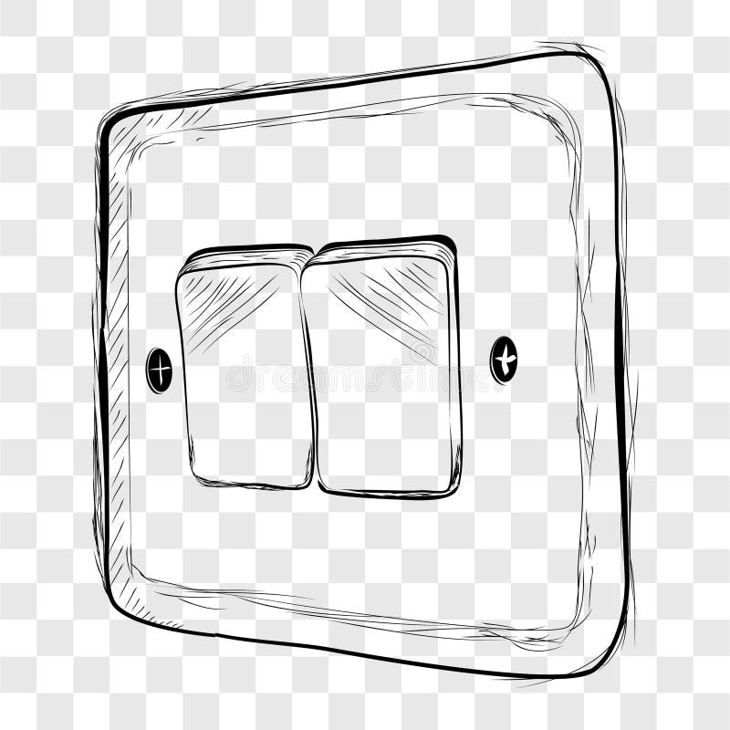 Simple Vector Doodle Hand Draw Sketch on Off Electricity Switch at ...