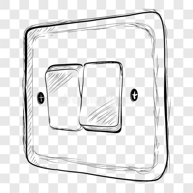 Simple Vector Doodle Hand Draw Sketch on Off Electricity Switch at ...