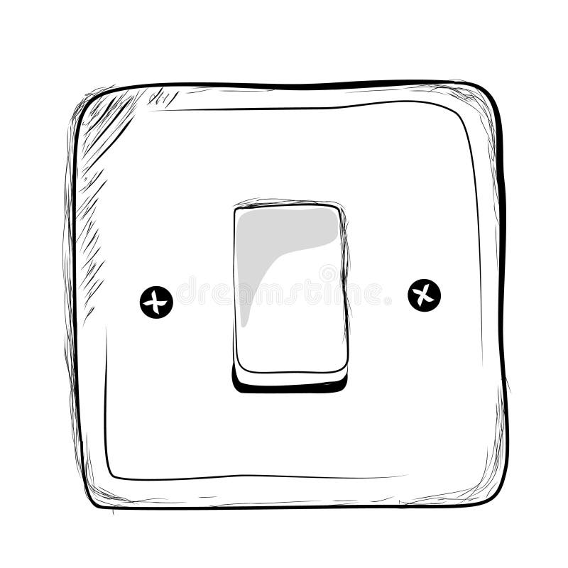 Simple Vector Doodle Hand Draw Sketch on Off Electricty Switch Stock ...