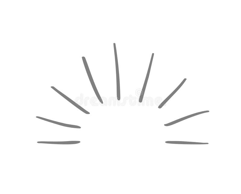 Vector Doodle Hand Drawn Design Element Black Sun Rays. Scandinavian ...