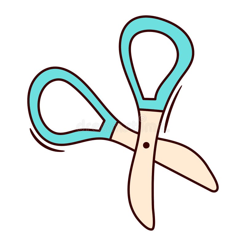 Vector Doodle Hand Drawn Illustration of Cartoon Scissors Isolated on ...