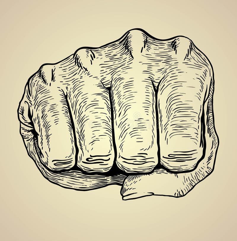 VECTOR DOODLE HAND PUNCH stock vector. Illustration of kulak - 58452809