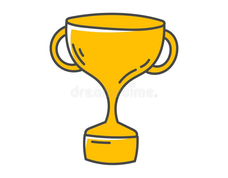 Vector Isolated Doodle Icon, Golden Goblet Prize, Winner Cup. Stock ...