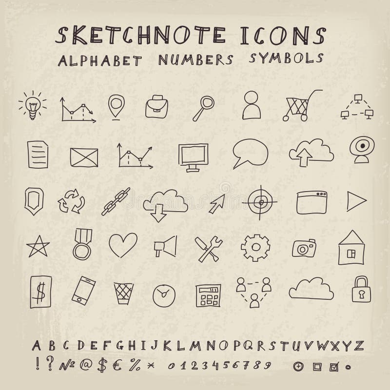 Vector Doodle Icons stock vector. Illustration of notebook - 49683865