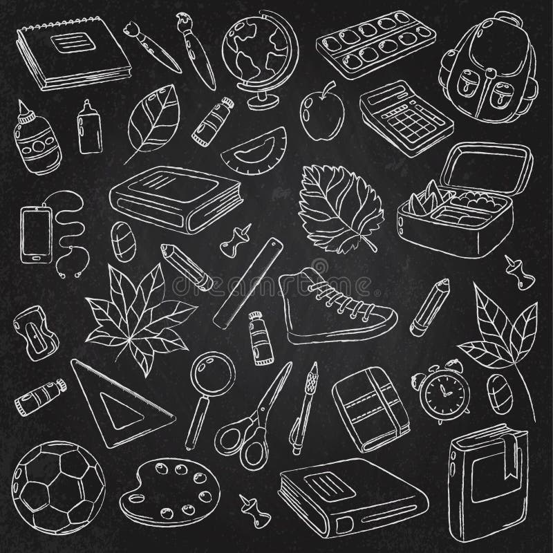 Vector Doodle Icons Collection. School Supplies. Back To School, the ...