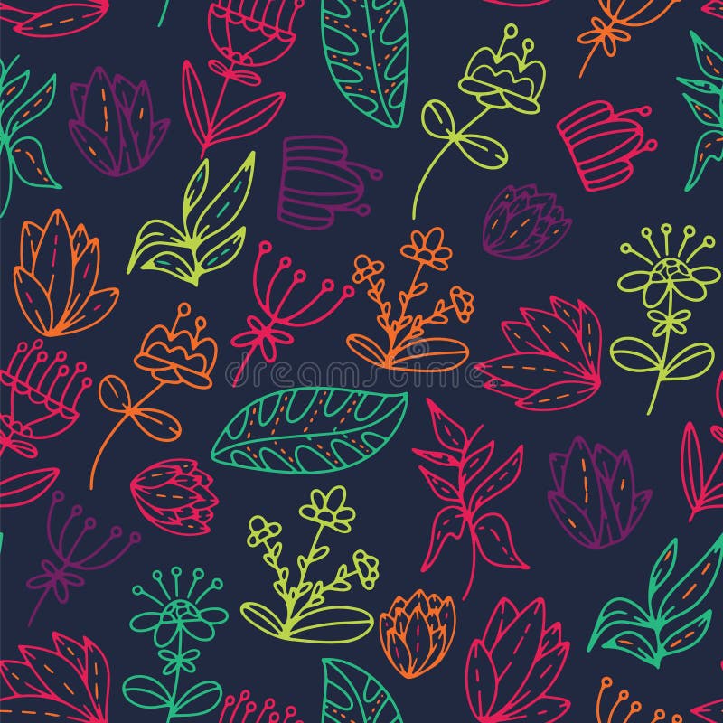 Botanic Elements. Trendy Wild Flowers and Branches, Plants and Leaves ...