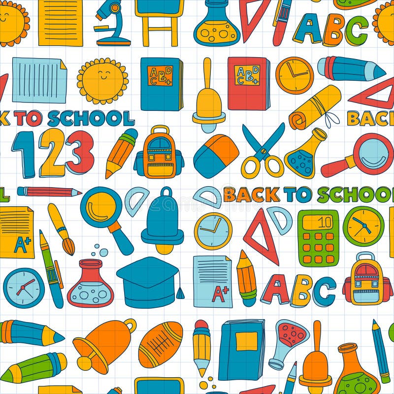 Vector Doodle Set of Education Symbols Back To School Stock Vector ...