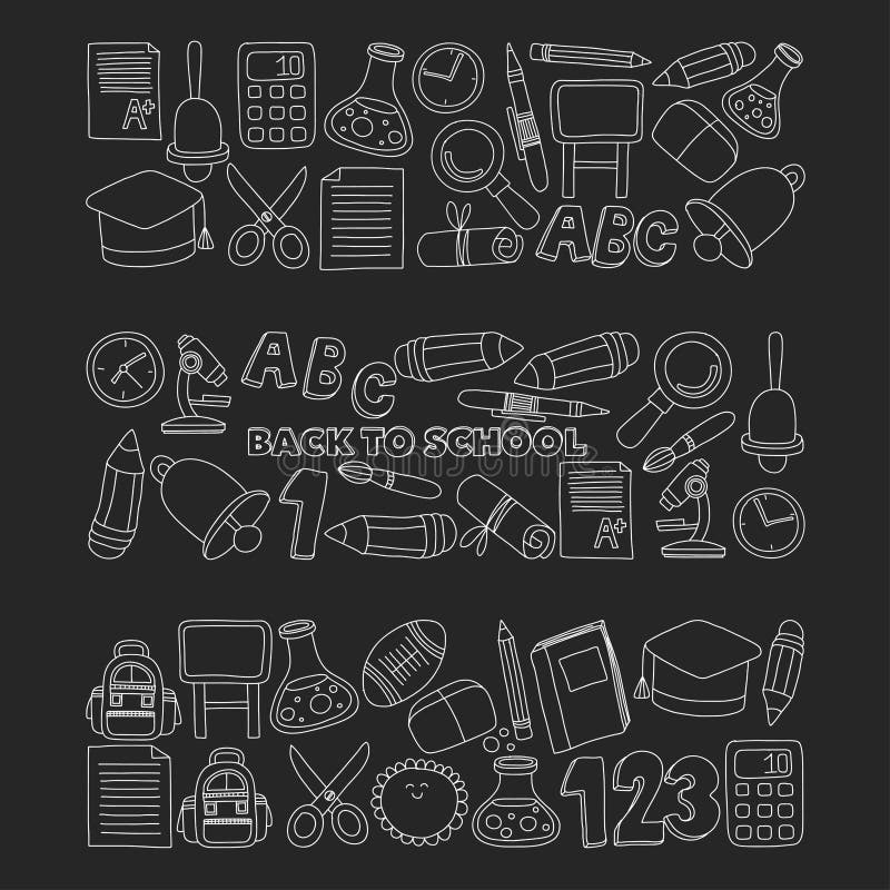 Vector Doodle Set of Education Symbols Back To School Stock Vector ...