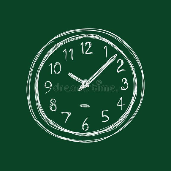 Vector Doodle Sketch Illustration - Wall Clock Stock Vector ...