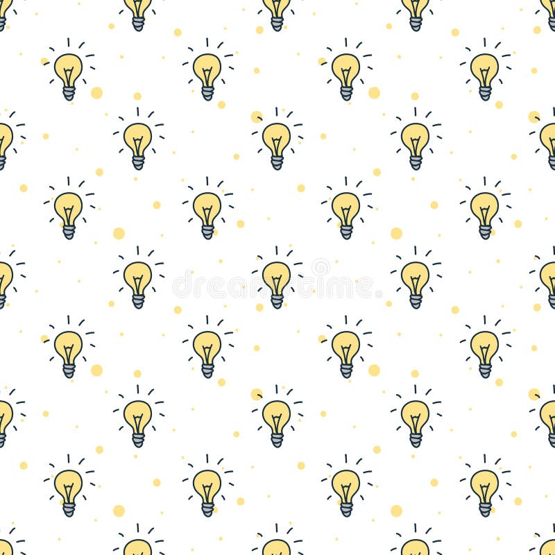 Vector Doodle Style Hand Drawn Light Bulbs Stock Vector - Illustration ...
