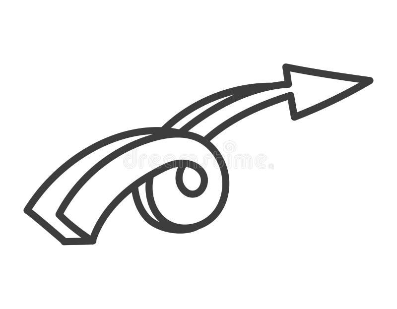 Vector Isolated Doodle Symbol of Funny Arrow. Stock Vector ...