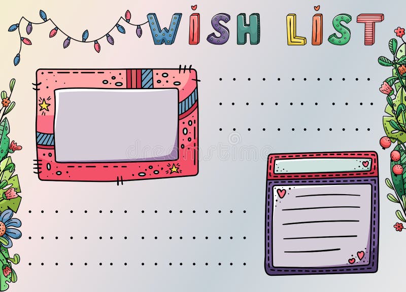 Dreams List, Blank Template, Hand Drawn Doodle Style. One Paper Sheet ... Dreams List, Blank Template, Hand Drawn Doodle Style. One Paper Sheet ...