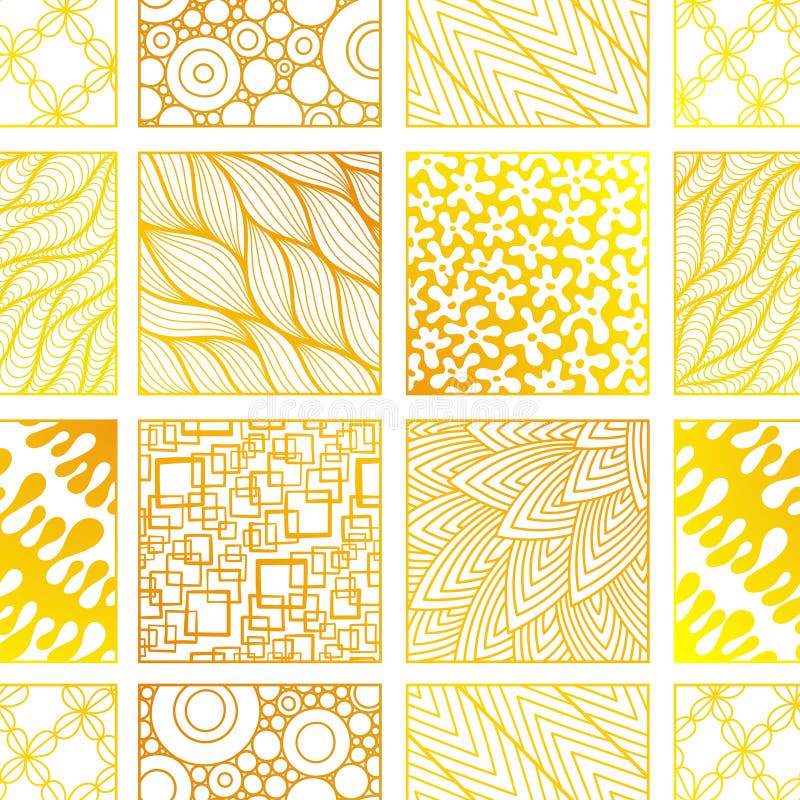 Vector Doodle Tile Pattern. Hand-drawn Mosaic Seamless Ornament Stock ...