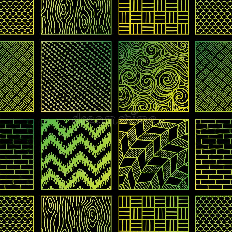 Vector Doodle Tile Pattern. Hand-drawn Mosaic Seamless Ornament Stock ...
