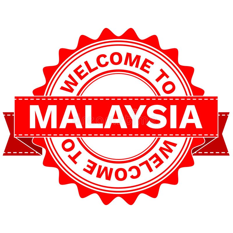 Welcome to Malaysia seal stock vector. Illustration of circle - 119237199
