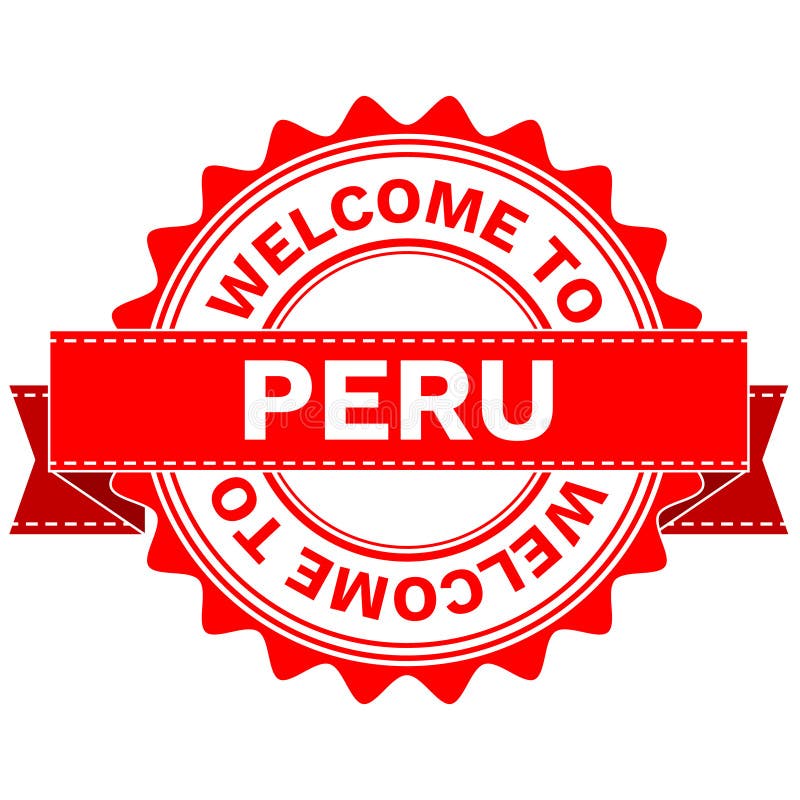Welcome to Peru stamp stock vector. Illustration of peru - 125010032