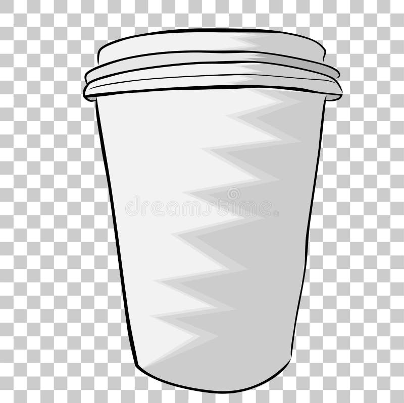 Doodle White Plastic Glass stock vector. Illustration of micro - 105787172