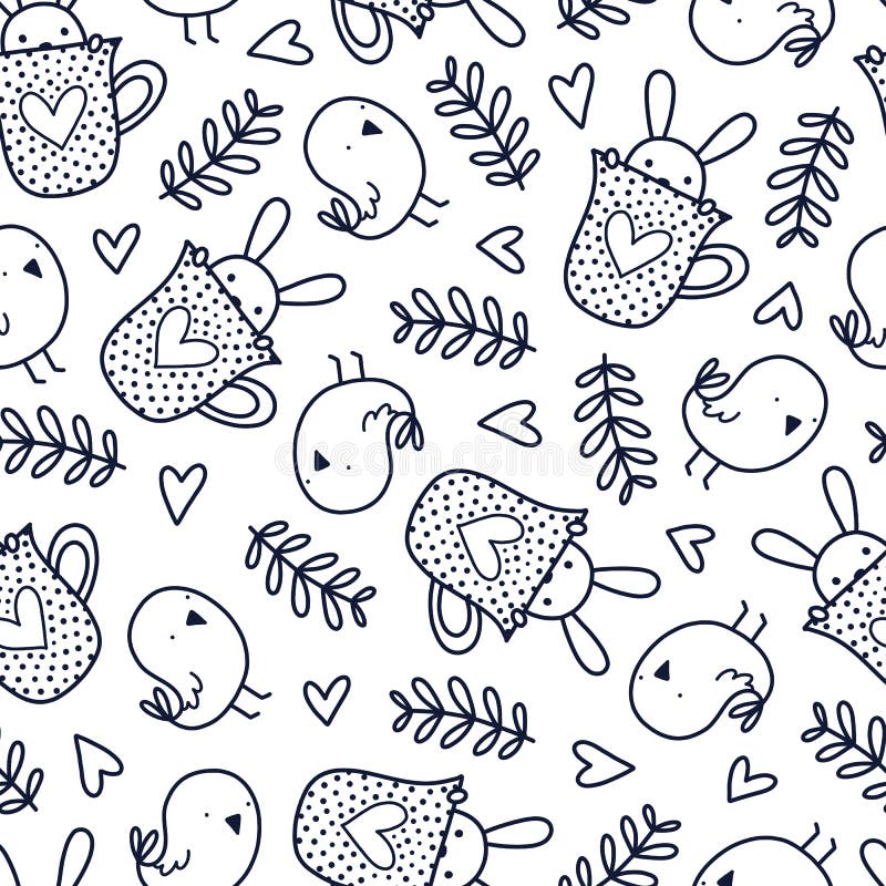 Vector doodles pattern stock vector. Illustration of creative - 102731602