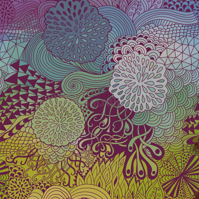 Doodling Background with Hand Drawn Abstract Stock Vector ...