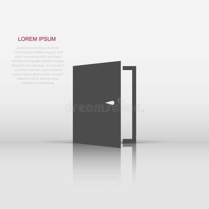 Vector Door Icon in Flat Style. Exit Sign Illustration Pictogram Stock ...
