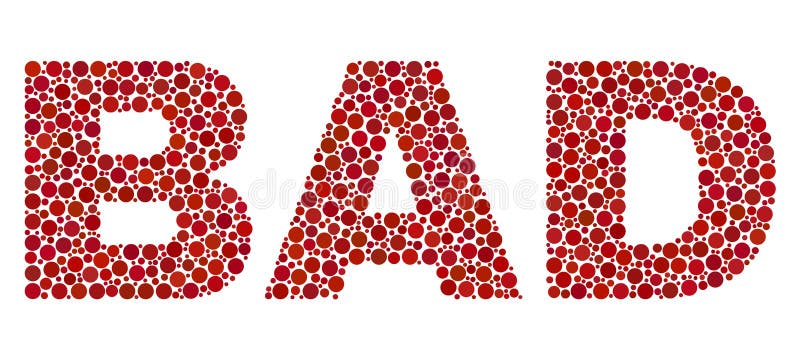 BAD Text in Dot Style stock vector. Illustration of filled - 135167937