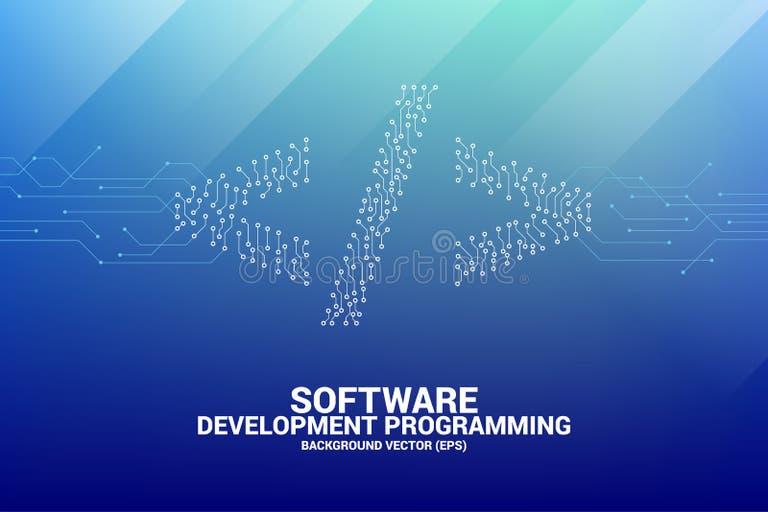 Vector Dot Connect Line Circuit Board Style Software Development ...