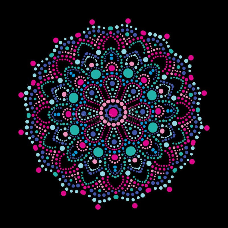 Vector Dot Mandala Design Element Stock Illustration - Illustration of ...