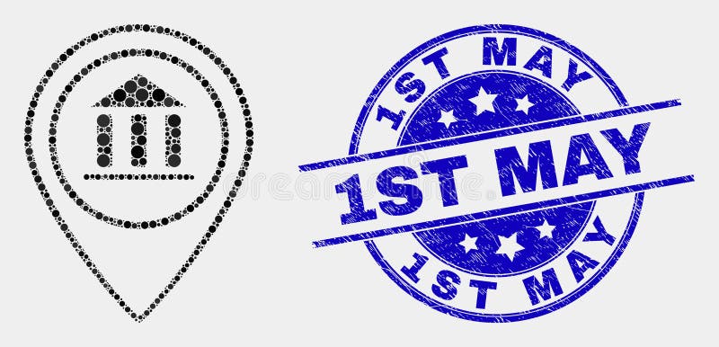 Vector Dot Museum Map Marker Icon and Scratched 1St May Stamp Stock ... Vector Dot Museum Map Marker Icon and Scratched 1St May Stamp Stock ...