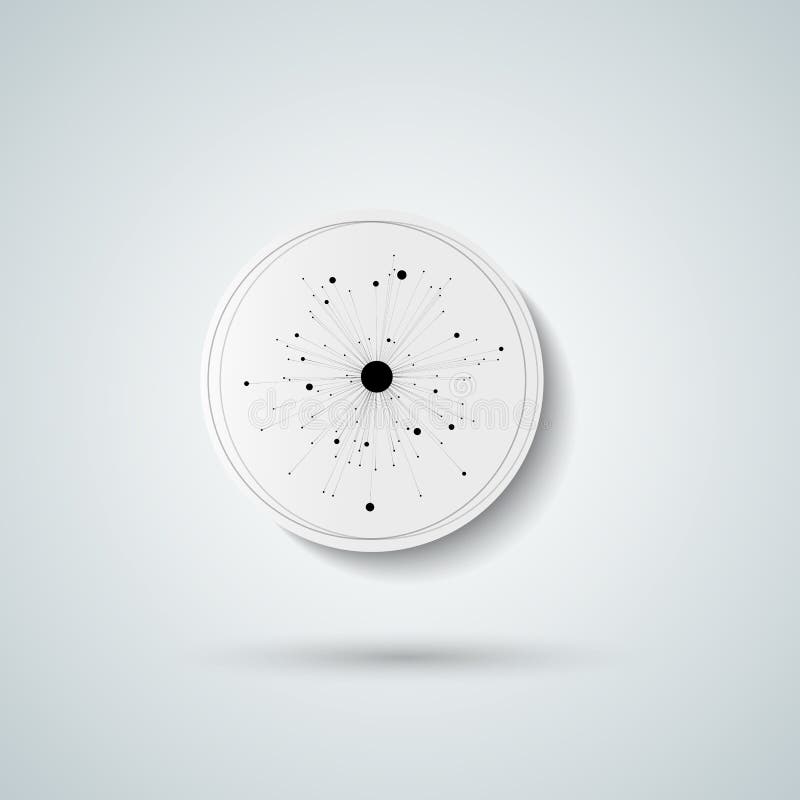 Vector Dots and Lines Connect Design with Circle Place Stock Vector ...