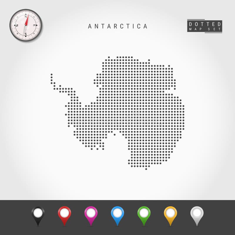 Vector Dots Map of Antarctica. Simple Silhouette of Antarctica ...
