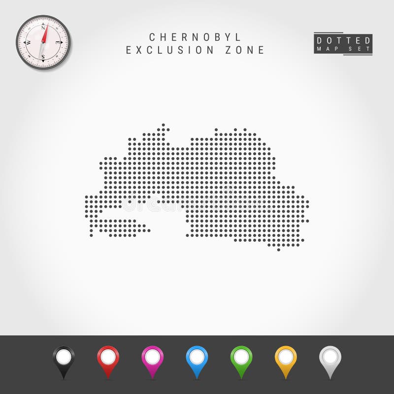 Vector Dots Map of Chernobyl Exclusion Zone. Simple Silhouette ...