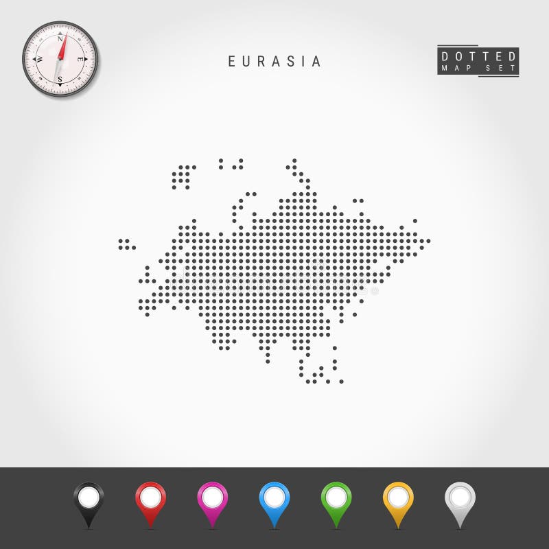 Vector Dots Map of Eurasia. Simple Silhouette of Eurasia. Realistic ...