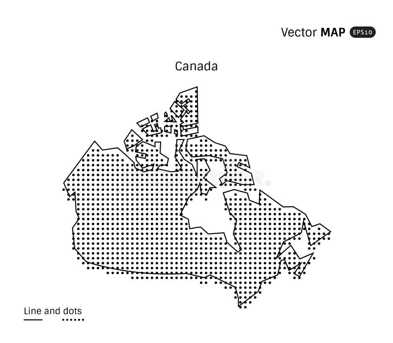 Vector Dotted Canada Map stock vector. Illustration of isolated - 95192521