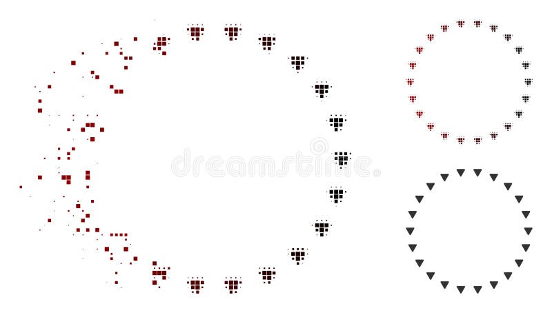 Dissolving Pixel Halftone Dotted Circle Icon Stock Vector ...