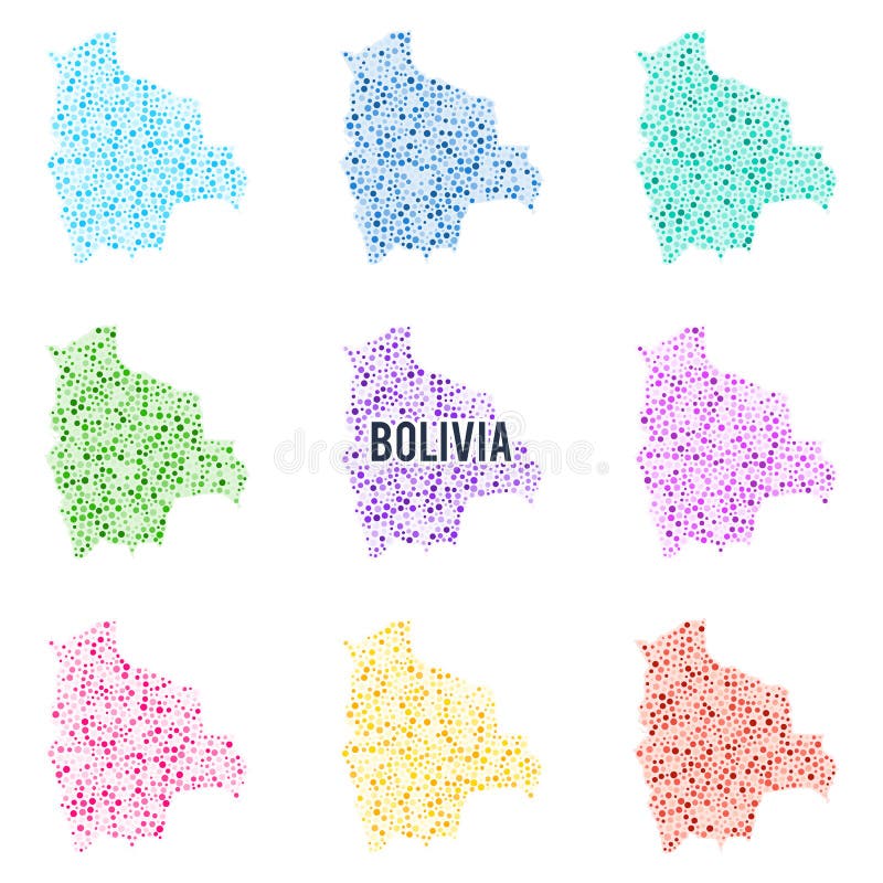 Vector Dotted Colourful Map of Bolivia. Stock Illustration ...