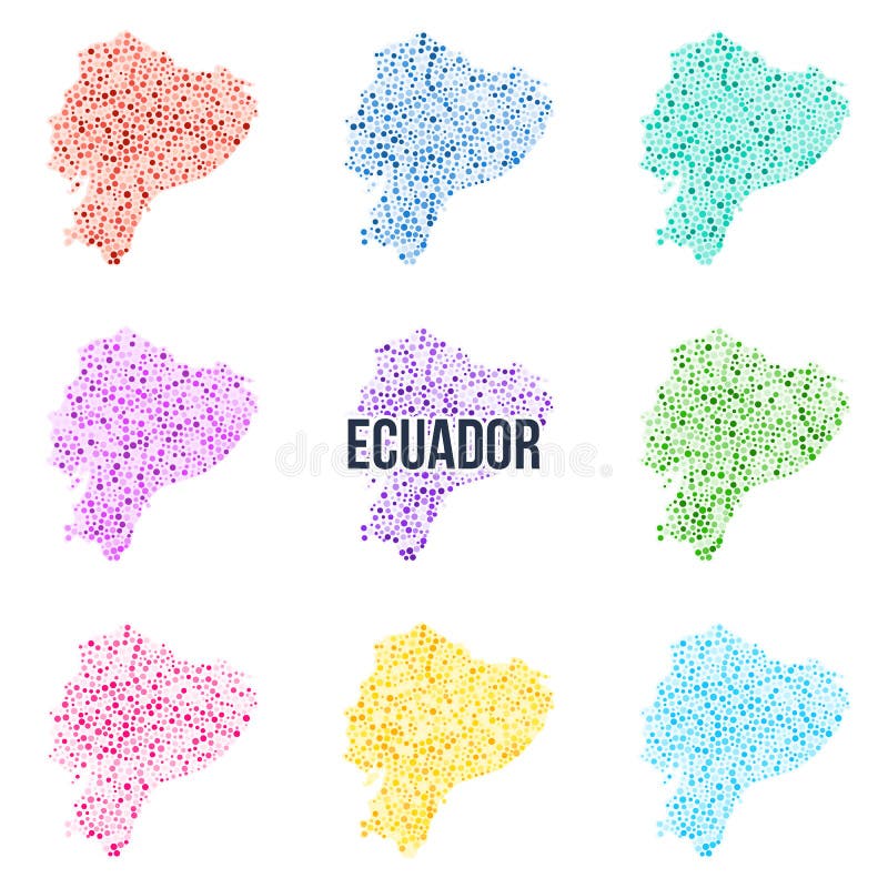 Vector Dotted Colourful Map of Ecuador. Stock Illustration ...